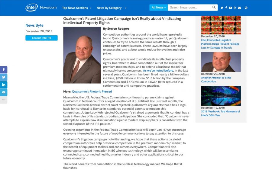 Intel กล่าวหา Qualcomm "พยายามผูกขาดตลาด" ด้วยช่องทางกฎหมาย | GamingDose