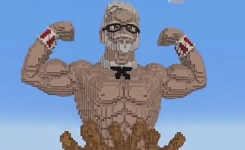 ผู้เล่นสร้างร้าน KFC พร้อมรูปปั้นผู้พันแซนเดอร์ที่แข็งแกร่งที่สุด ในเกม ...